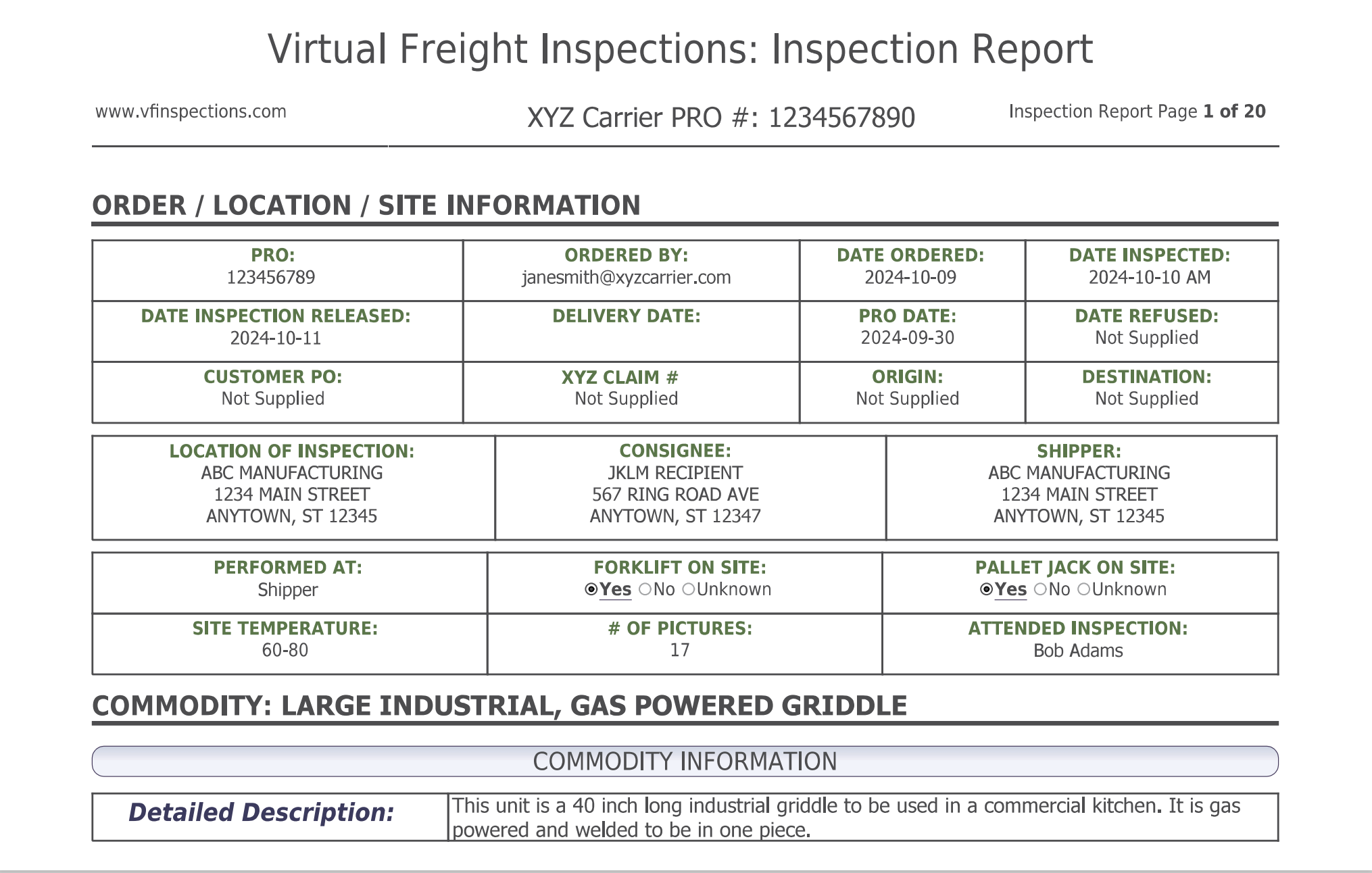 Damaged Freight Inspections Nationwide