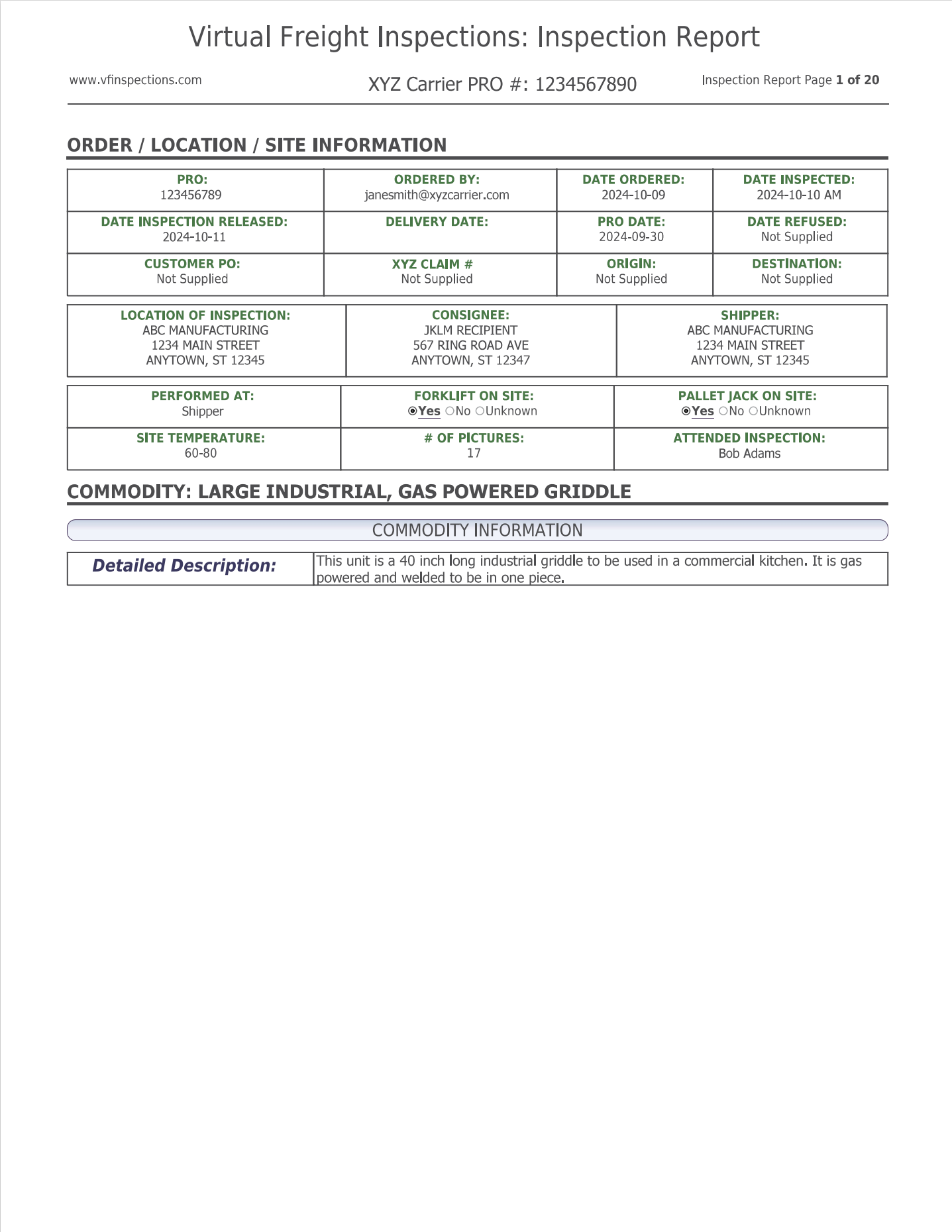Damaged Freight Inspections Nationwide